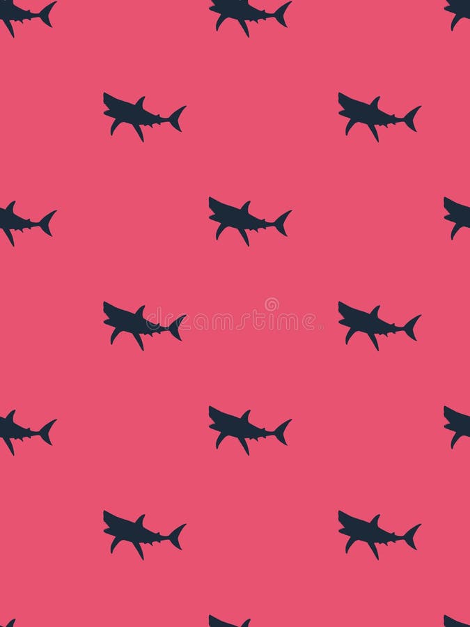 Shark Seamless Pattern Design Dark and Pink Stock Vector - Illustration ...