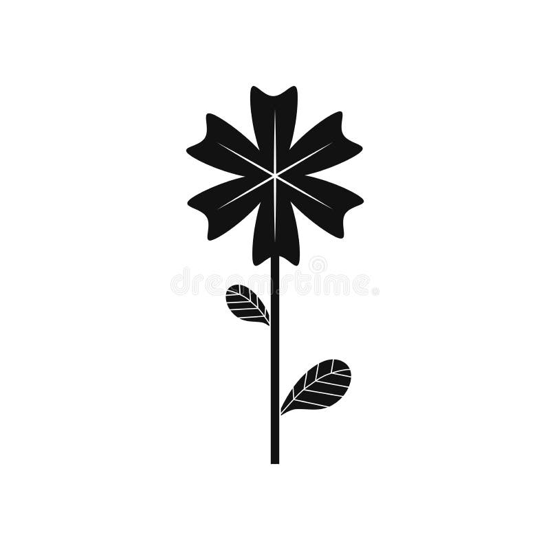 Black Flower on White Background Stock Vector - Illustration of ...