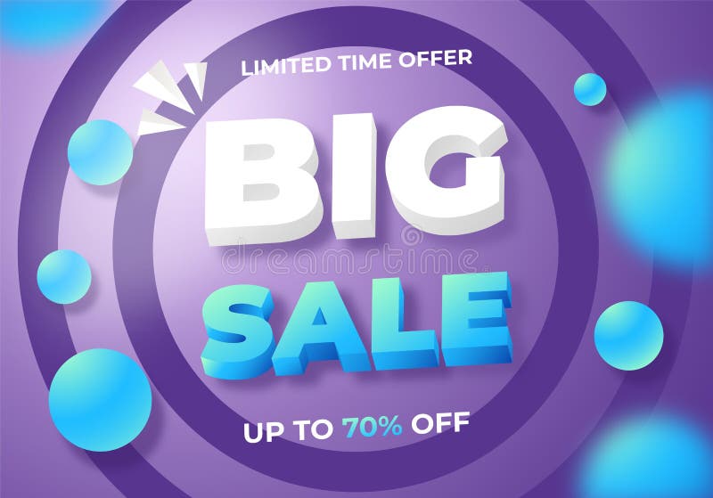 Web Sale Banner, Big Sale Banner Promotion, Up To 70 Off, Circle Violet ...