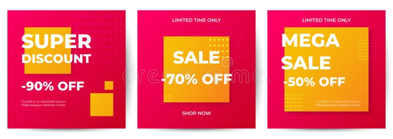 Sale Banner Set, Website Store Banner Templates. Screen Backdrop for ...