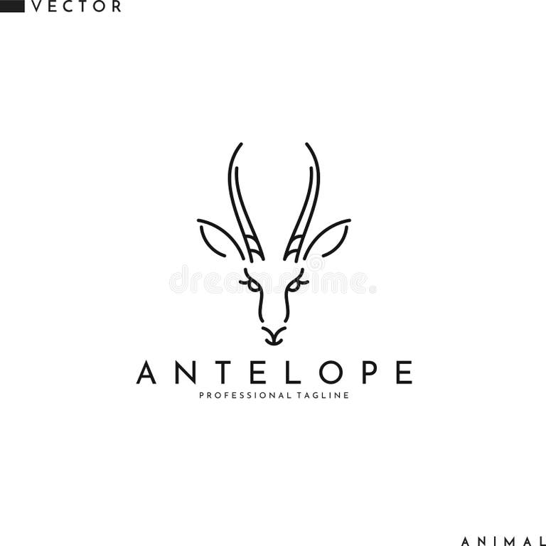 Antelope Springbok Logo. Outline Style Stock Vector - Illustration of ...