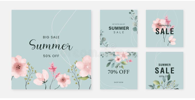 Summer Sale Templates for Social Media Posts, Shopping Ads, Marketing ...