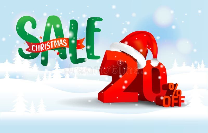 Christmas Sale for 20 Off Template. Christmas Seasonal Promo Template ...