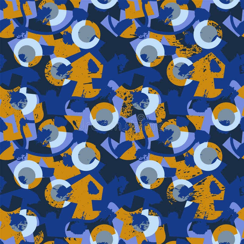 Seamless Abstract Creative Geometry Pattern with Curved Elemets and ...