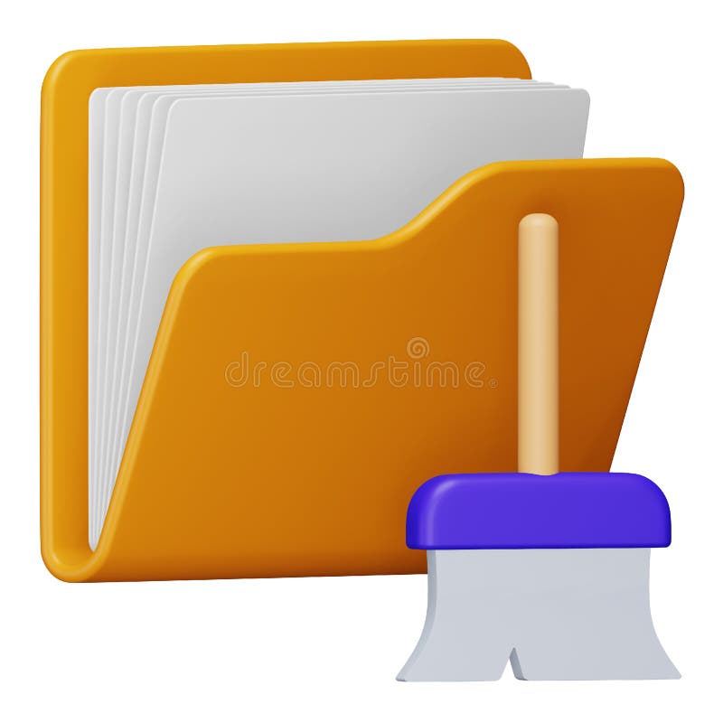 Clean Folder 3d Rendering Isometric Icon. Stock Vector - Illustration ...