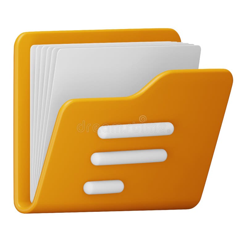 Documents Folder 3d Rendering Isometric Icon. Stock Vector ...