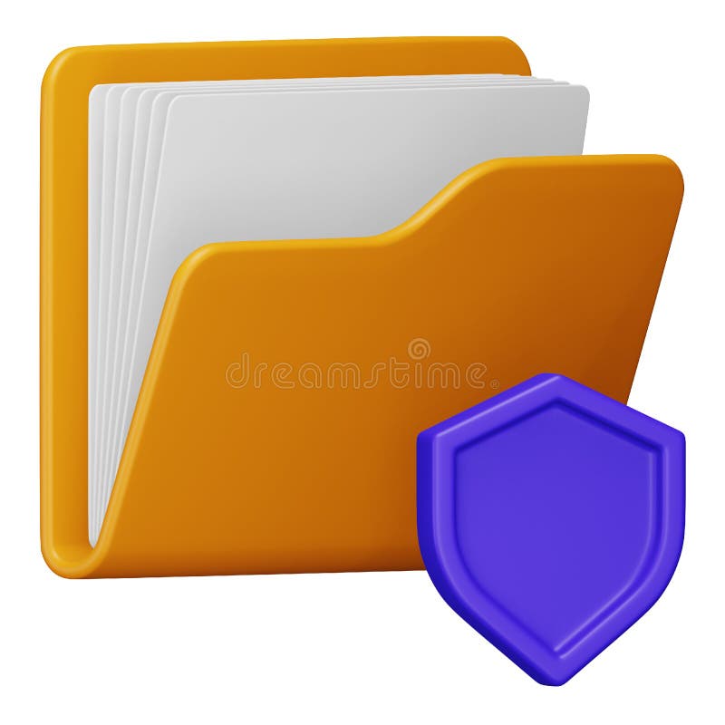 Folder Security 3d Rendering Isometric Icon. Stock Vector ...