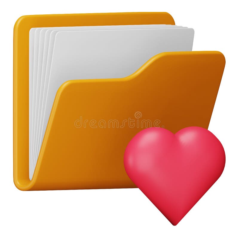 Heart Folder 3d Rendering Isometric Icon. Stock Vector - Illustration ...
