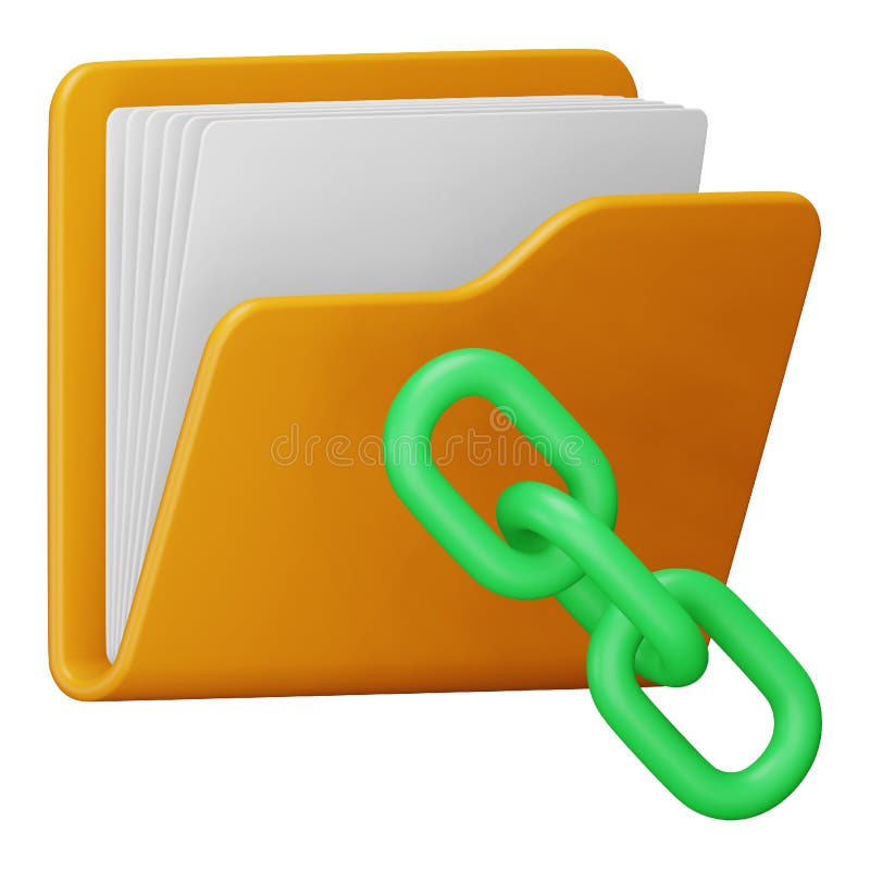 Link Folder 3d Rendering Isometric Icon. Stock Vector - Illustration of ...