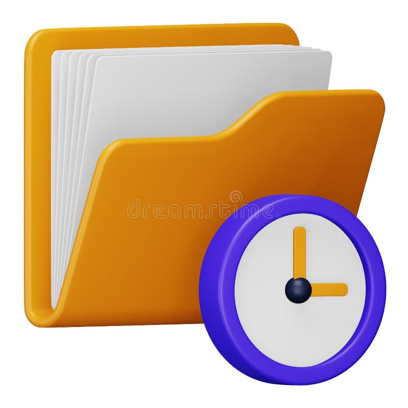 Recent Items Folder 3d Rendering Isometric Icon. Stock Vector ...