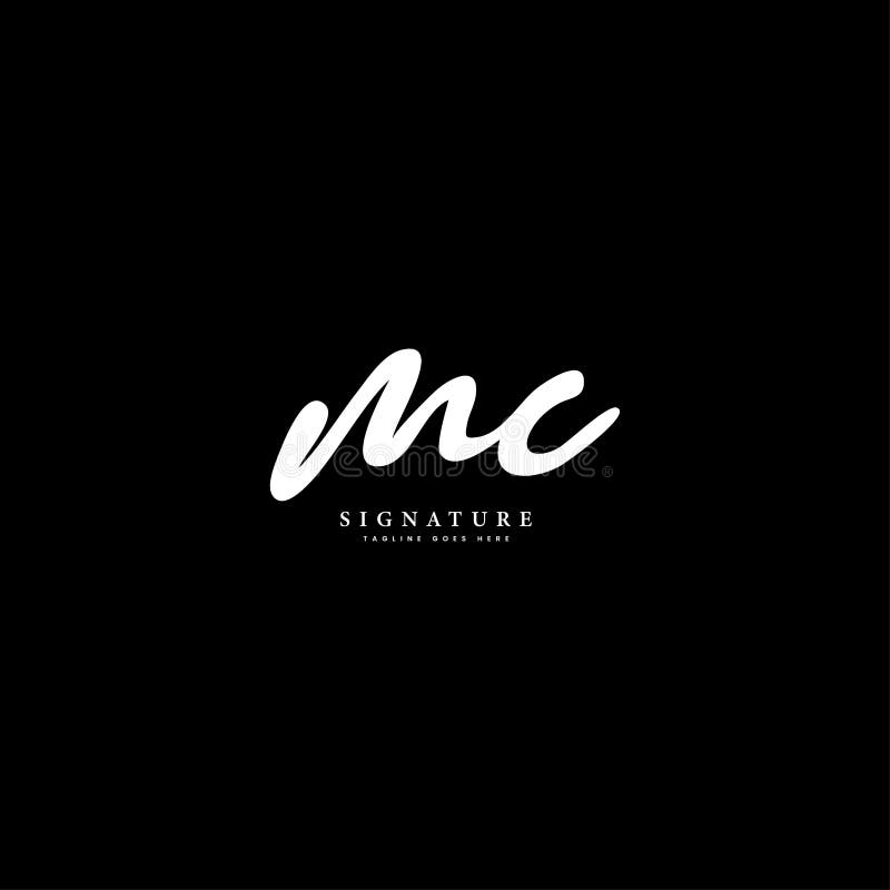 M C MC Initial Letter Handwritten and Signature Vector Image in Joining ...