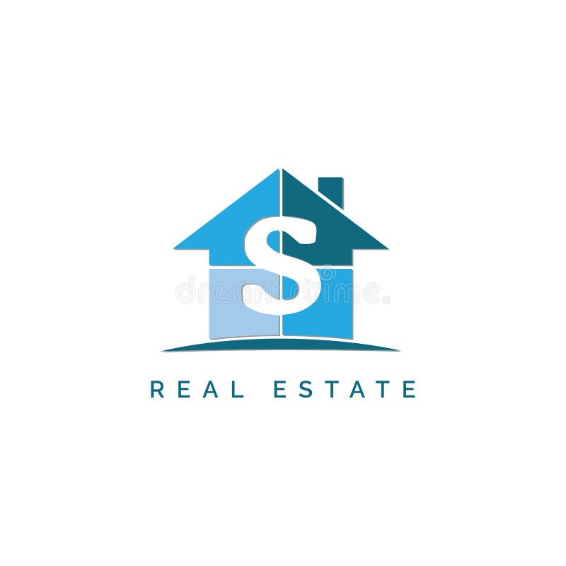 S Letter Real Estate Logo, Vector. House Shape Template for Property ...
