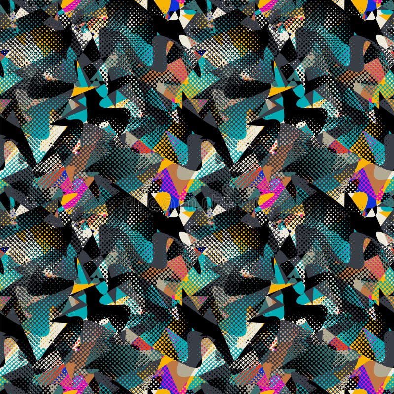 Abstract Urban Colorful Pattern with Chaotic Wave Shapes Stock ...