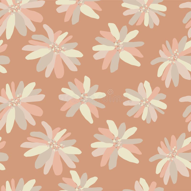 Vector Simple Flower Illustration Seamless Repeat Pattern Digital ...