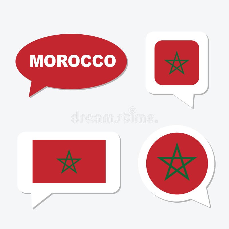 Morocco Flags in Dialogue Bubbles Stock Vector - Illustration of flag ...