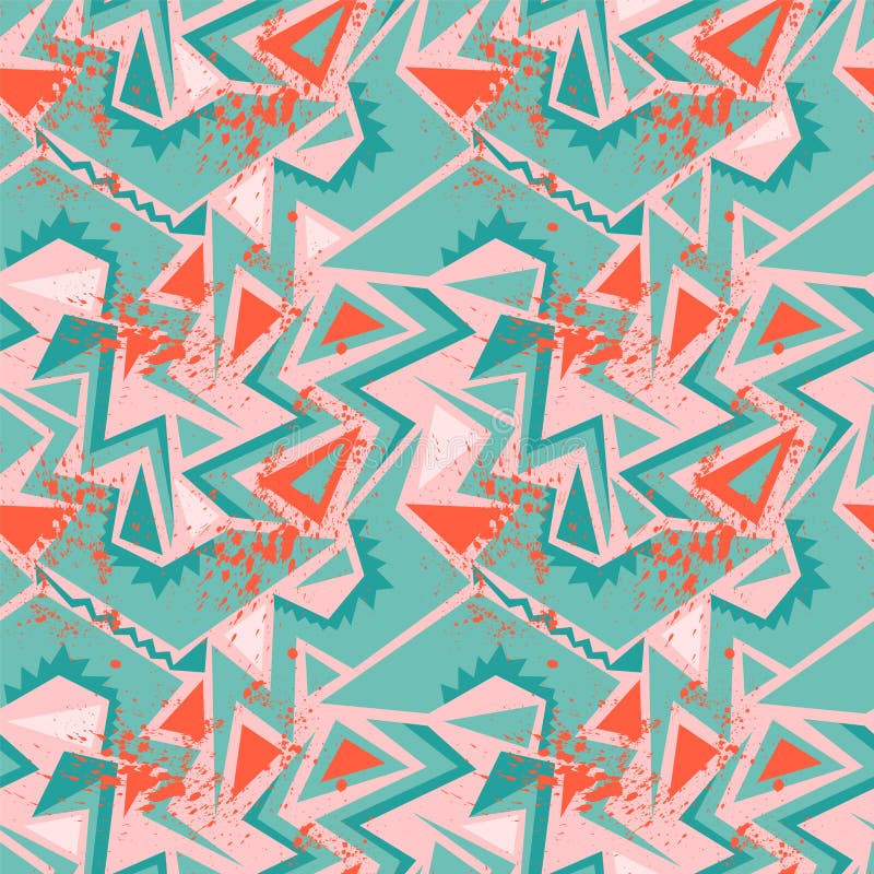 Abstract Urban Sport Pattern with Curved Colorful Geometry and Triangle ...