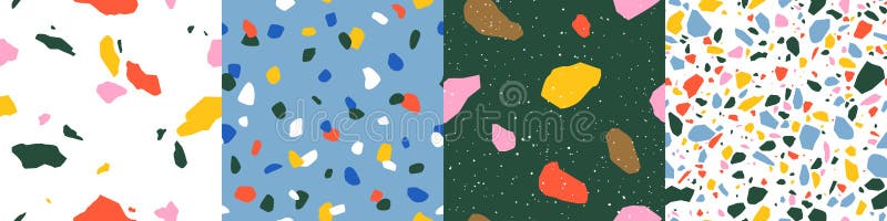 Colorful Terrazzo Seamless Pattern Collection Stock Vector ...