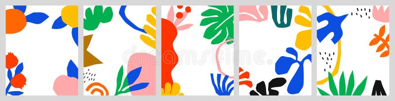Set of Colorful Abstract Shape Banner Collection Stock Vector ...