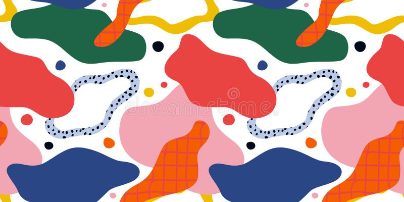 Abstract Free Hand Seamless Pattern Illustration Stock Vector ...