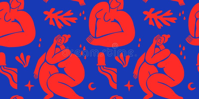 Abstract Women Seamless Pattern Stock Vector Illustration Of Creative