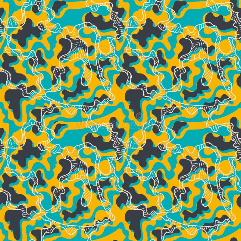 Abstract Urban Pattern with Wave Shapes and Wave Spots Stock Vector ...