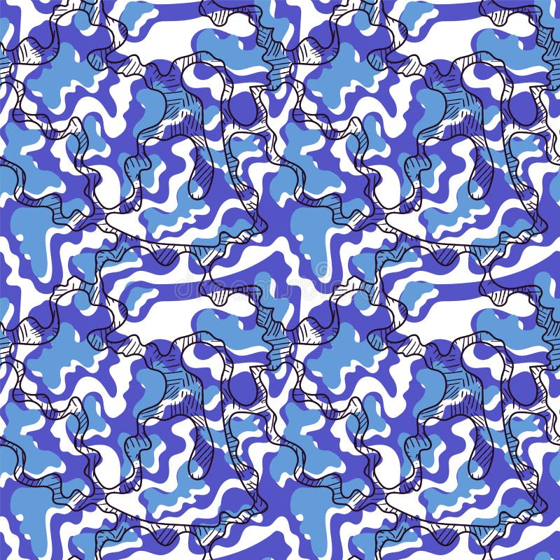 Abstract Urban Pattern with Wave Shapes and Wave Spots Stock Vector ...