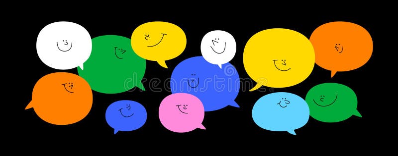 Diverse Colorful Chat Bubble Character Illustration Set Stock Vector ...
