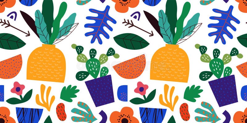 Abstract Tropical Nature Plant Seamless Pattern Stock Vector ...