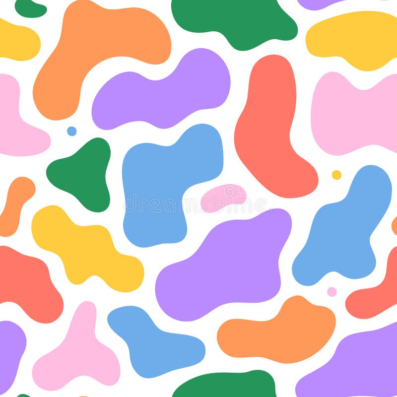 Colorful Abstract Organic Shape Print Seamless Pattern Illustration ...