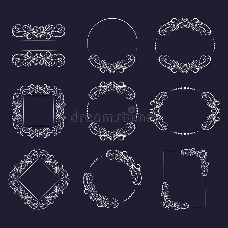 Floral Ornaments. Circle Flourish Pattern. Frames and Borders. Stock ...