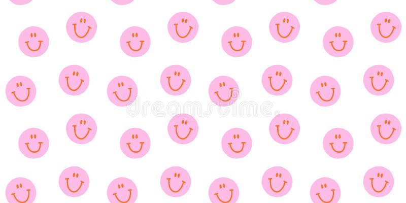Funny Happy Smiley Face Colorful Cartoon Seamless Pattern Set Stock ...
