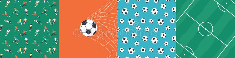 Set of Diverse Soccer Player Men Athlete Team Pattern Stock Vector ...