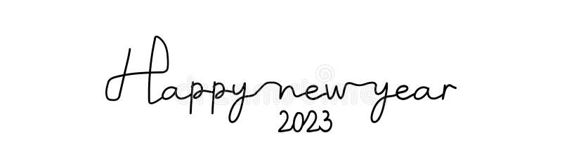 Happy New Year 2023 Handwritten Black Lettering Stock Illustration ...
