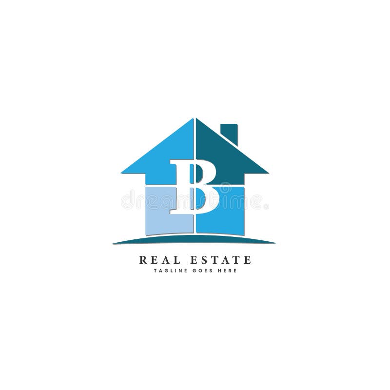 B Letter Real Estate Logo, Vector House Shape Template for Property ...