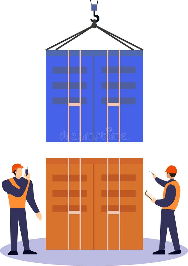 Transportation of Cargo with Containers Inside the Warehouse. Male ...