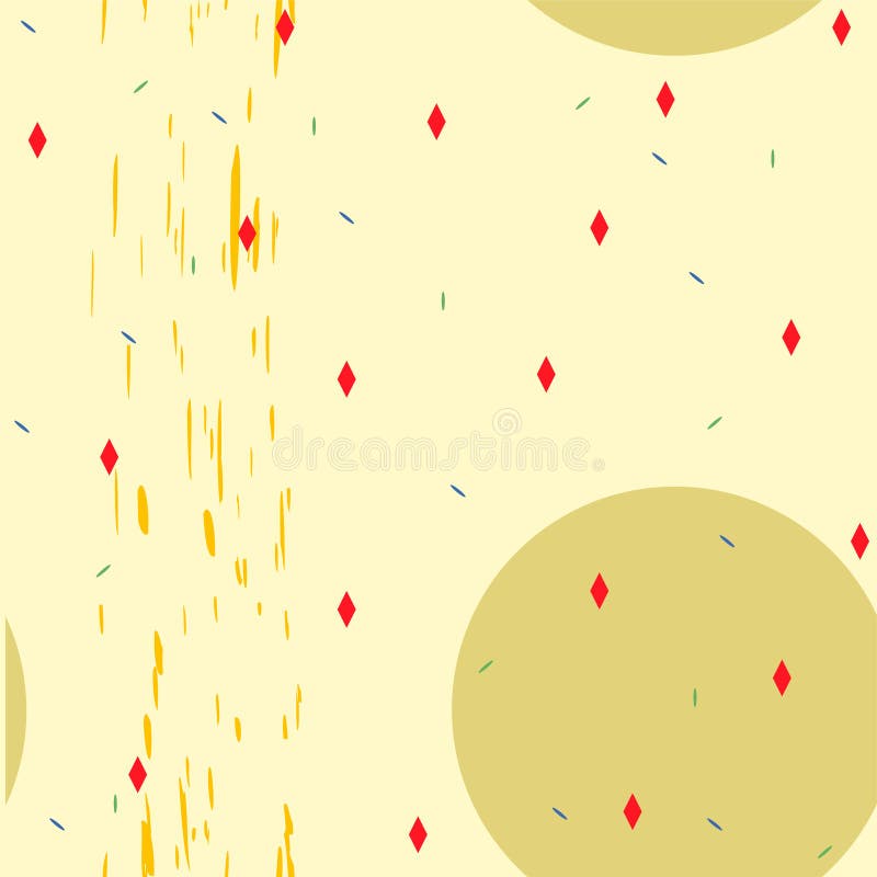 Abstract Seamless Yellow Pattern with Red Rhombus Stock Vector ...