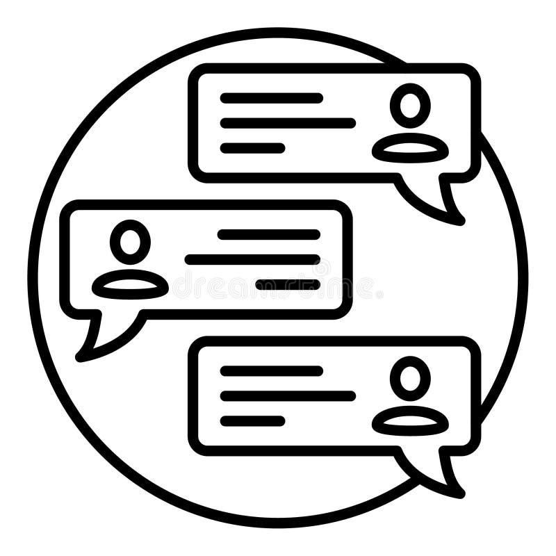 Outline Icon for Discussion Feedback. Stock Vector - Illustration of ...