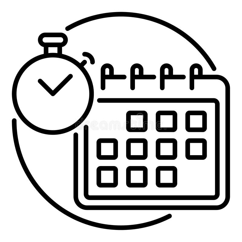 Outline Icon for Appointment Time. Stock Illustration - Illustration of ...