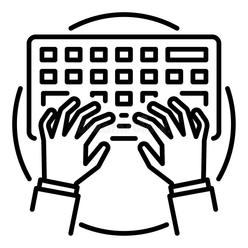 Outline Icon for Keyboard Typing. Stock Vector - Illustration of icon ...