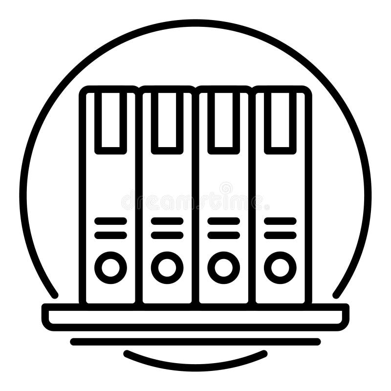 Outline Icon for Books Library. Stock Vector - Illustration of data ...