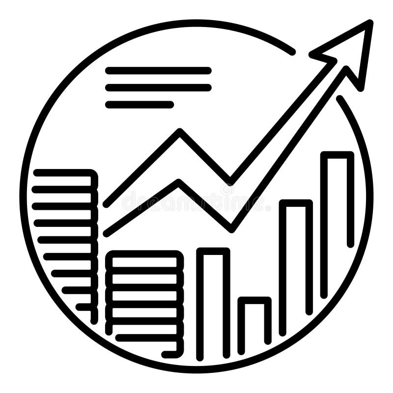 Outline Icon for Business Financial Report. Stock Vector - Illustration ...