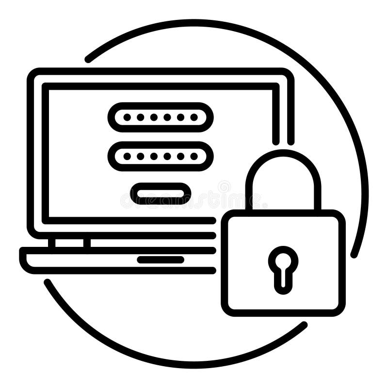 Outline Icon for Account User Id Lock. Stock Vector - Illustration of ...