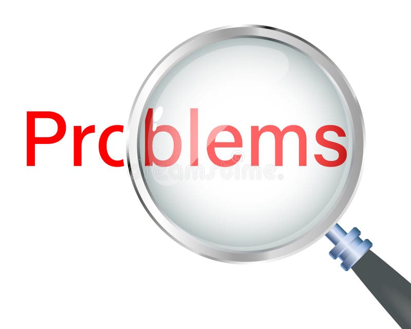 Problems Text Focused with Magnifying Glass Vector Stock Illustration ...