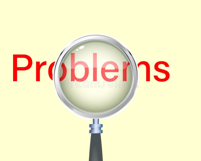 Problems Text Focused with Magnifying Glass Vector Stock Illustration ...
