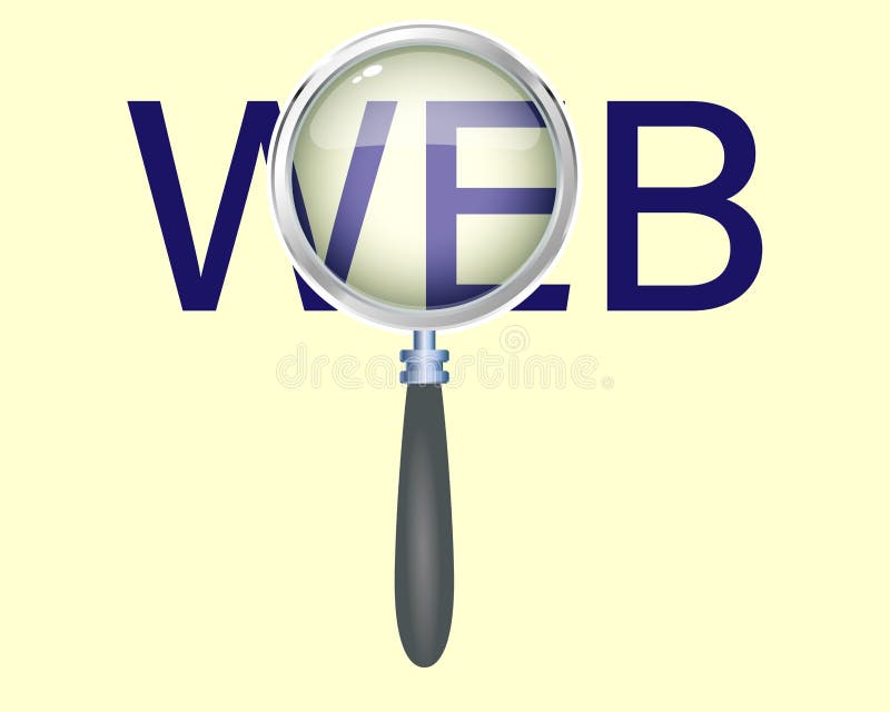 Web Text Focused with Magnifying Glass Vector Stock Illustration ...