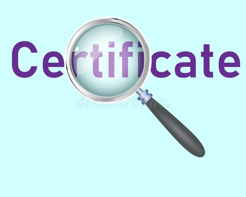 Certificate Text Focused with Magnifying Glass Vector Stock ...
