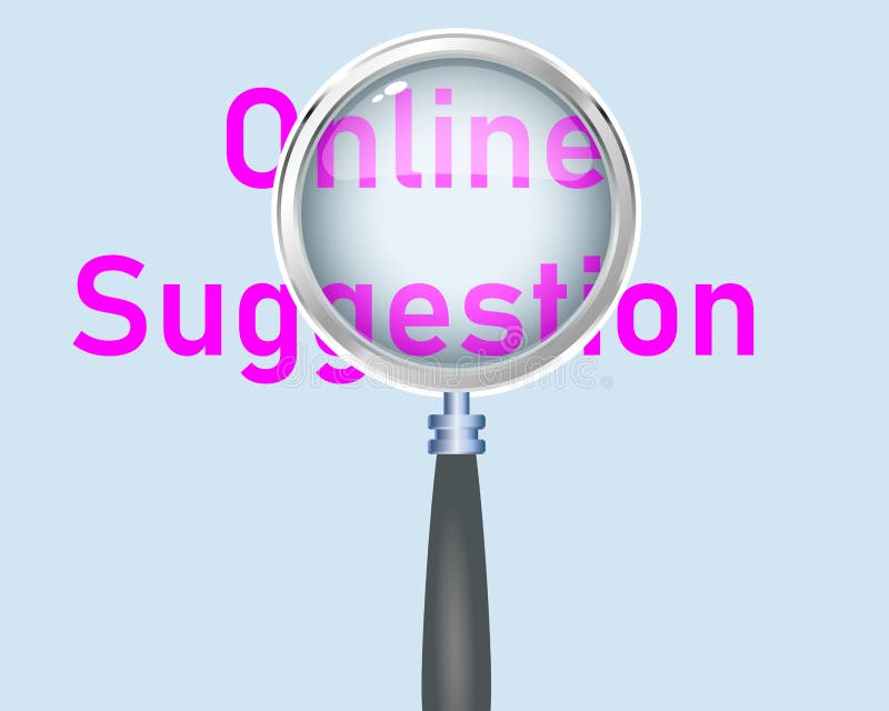 Online Suggestions Text Focused with Magnifying Glass Vector Stock ...