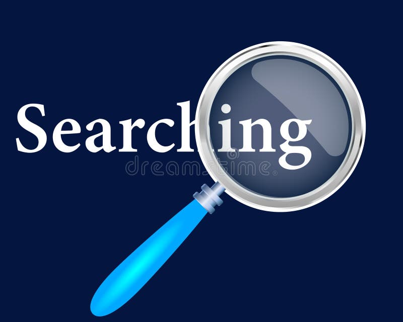 Searching Text Focused with Magnifying Glass Vector Stock Illustration ...