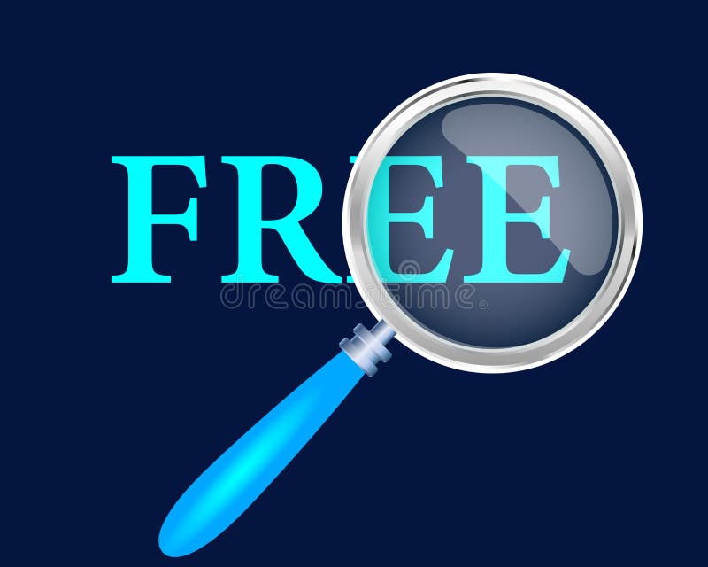 Free Text Focused with Magnifying Glass Vector Stock Illustration ...
