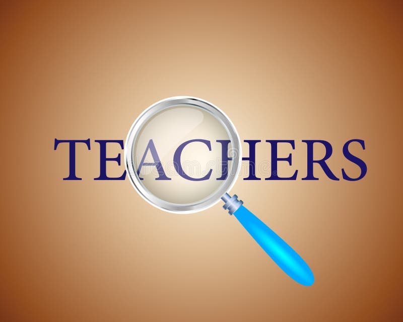 Teacher Text Focused with Magnifying Glass Vector Stock Illustration ...
